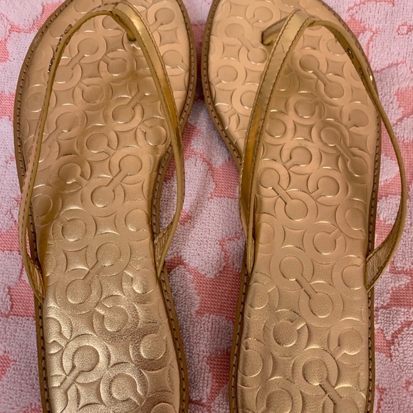 Coach | Shoes | Coach Gold Metallic Sandals | Poshmark